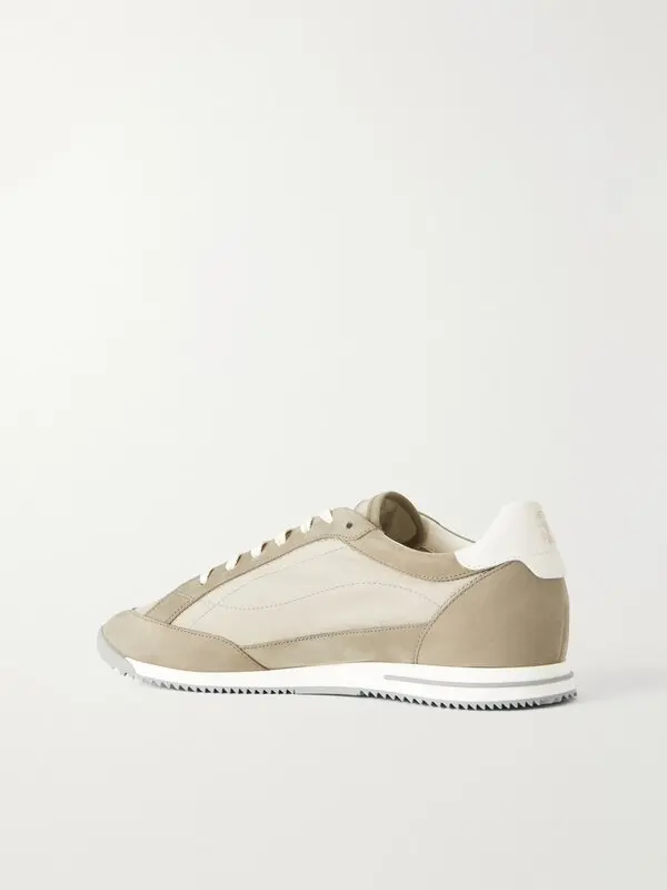 Brunello Cucinelli Suede-trimmed Canvas Low-top Sneakers