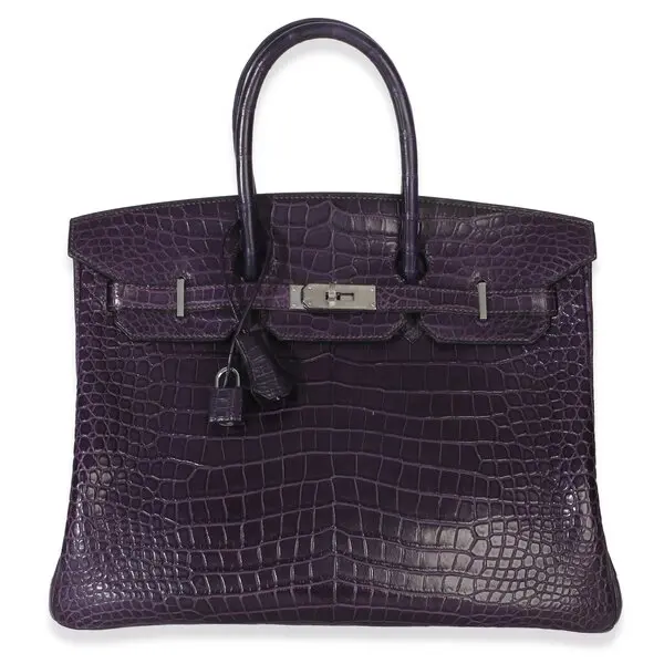 Hermès Amethyst Matte Niloticus Crocodile Birkin 35 Phw - Purple