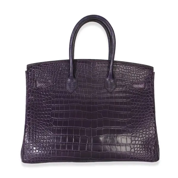 Hermès Amethyst Matte Niloticus Crocodile Birkin 35 Phw - Purple