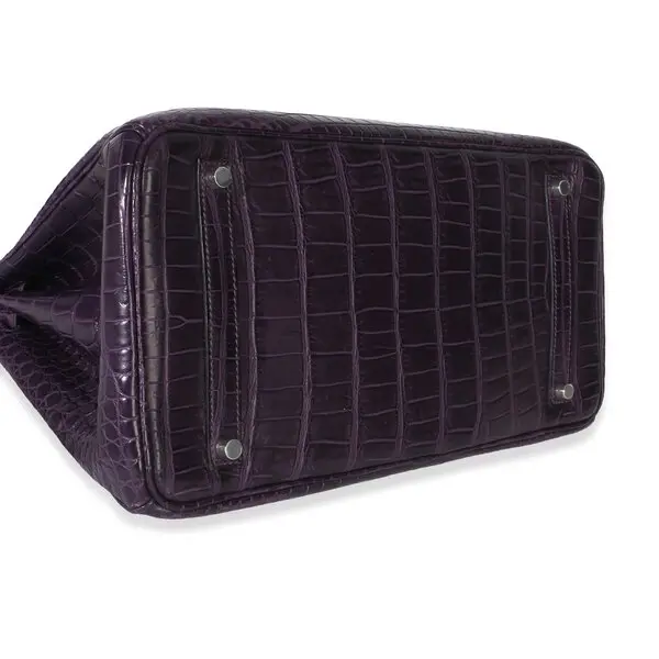 Hermès Amethyst Matte Niloticus Crocodile Birkin 35 Phw - Purple