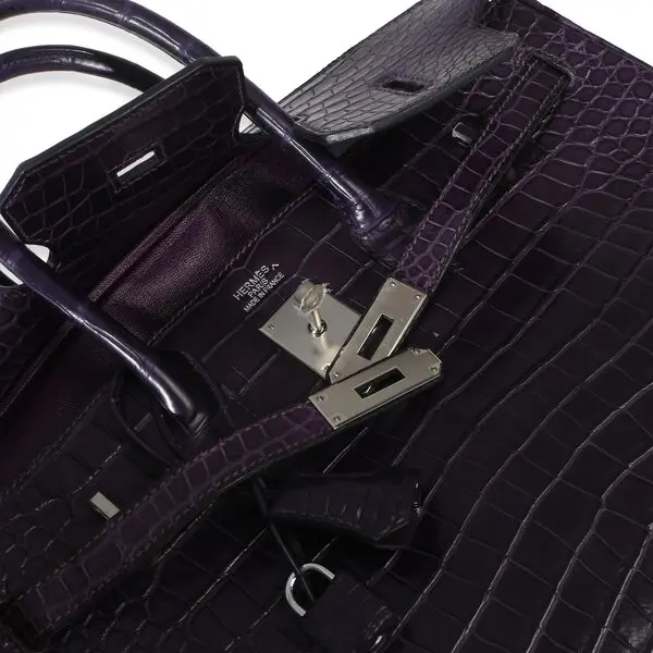 Hermès Amethyst Matte Niloticus Crocodile Birkin 35 Phw - Purple