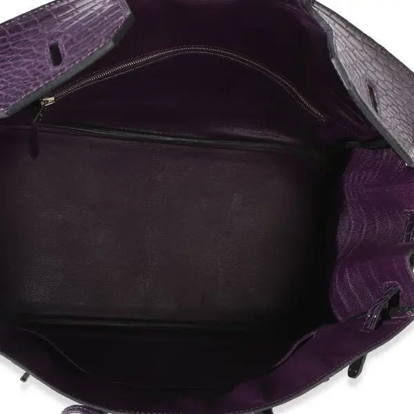 Hermès Amethyst Matte Niloticus Crocodile Birkin 35 Phw - Purple