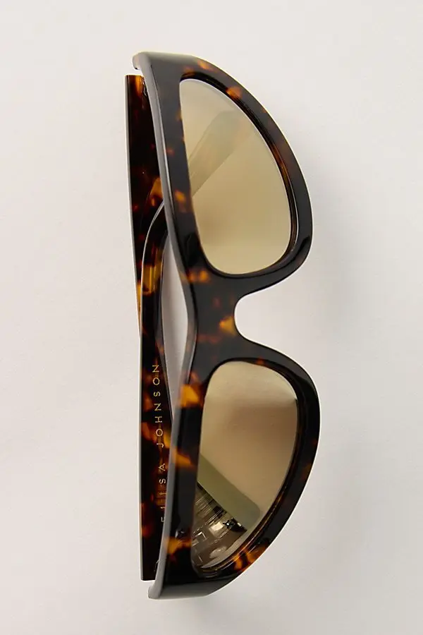 ELISA JOHNSON Sham Cat Eye Sunglasses - Black/brown Lens