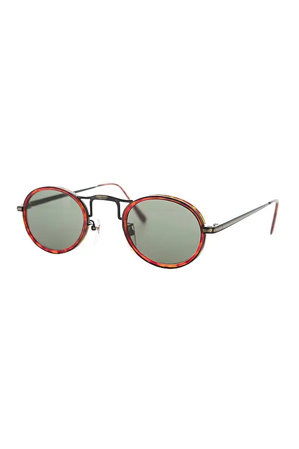 SUNGLASS MUSEUM Vintage Gatsbe Oval Sunglasses By - Brown Motif