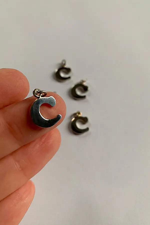 SHARPLILTEETH Vintage Sterling Letter C Charm