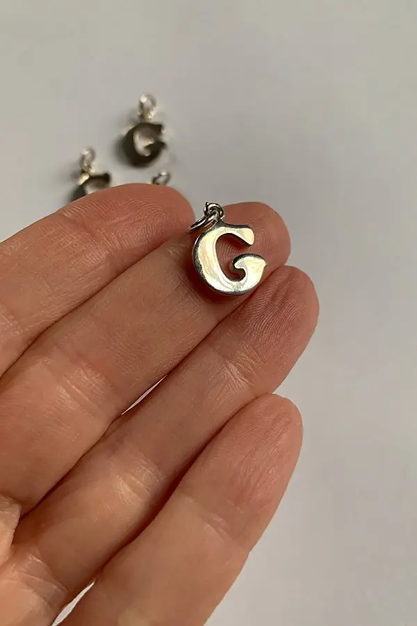 SHARPLILTEETH Vintage Sterling Letter G Charm