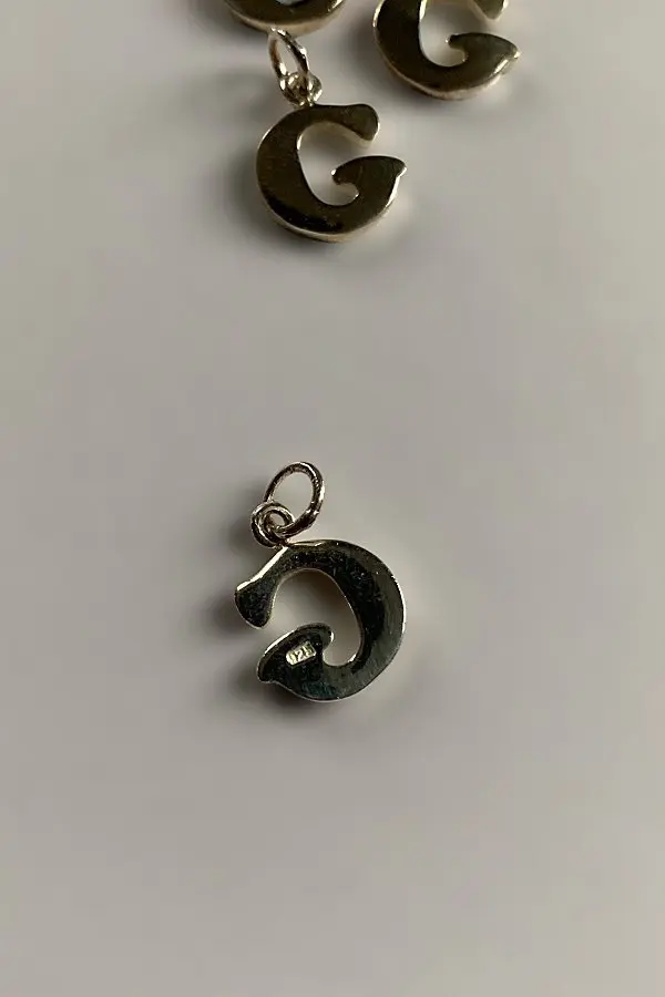 SHARPLILTEETH Vintage Sterling Letter G Charm