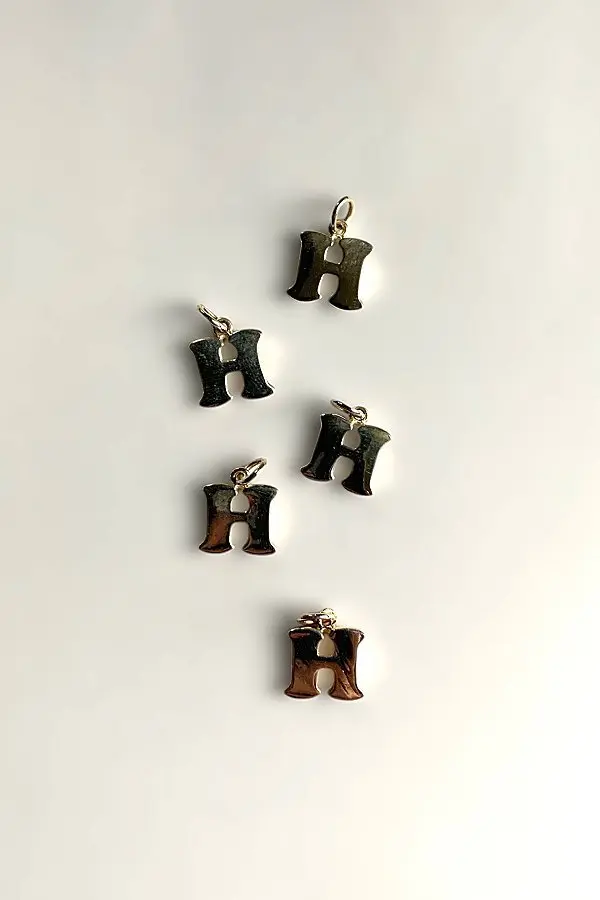 SHARPLILTEETH Vintage Sterling Letter H Initial Charm - Silver