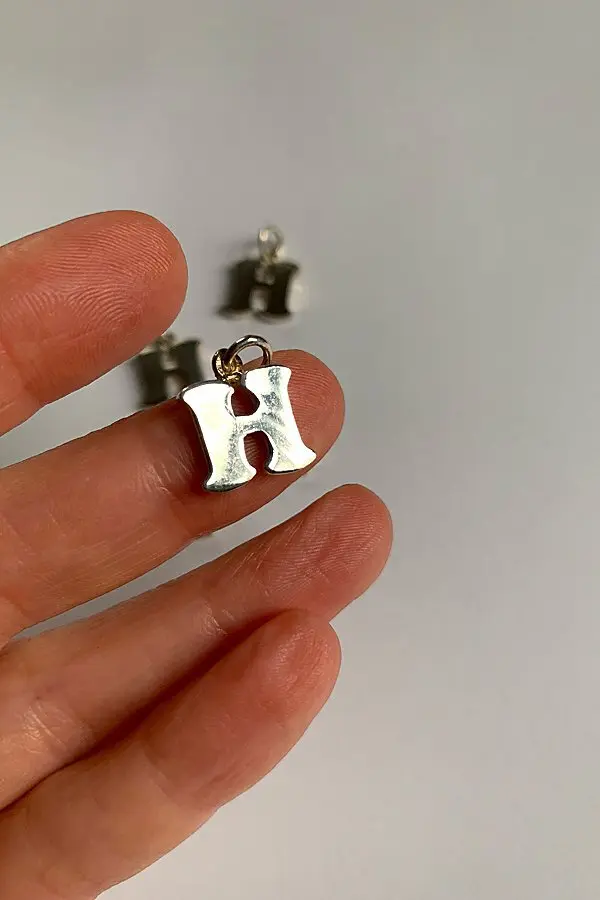 SHARPLILTEETH Vintage Sterling Letter H Initial Charm