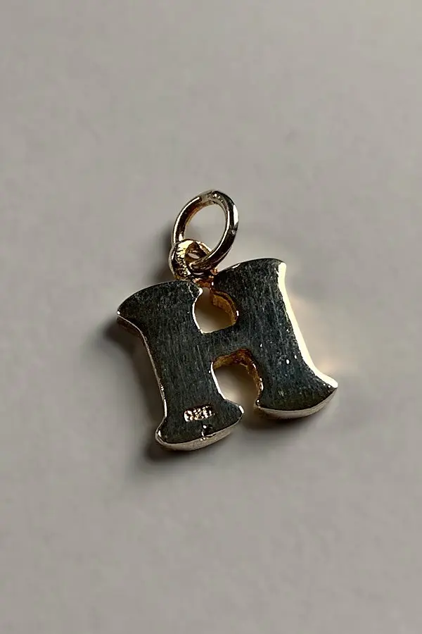 SHARPLILTEETH Vintage Sterling Letter H Initial Charm