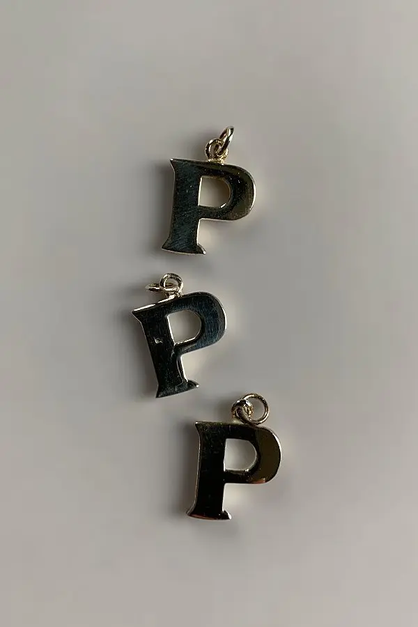 SHARPLILTEETH Vintage Sterling Letter P Initial Charm