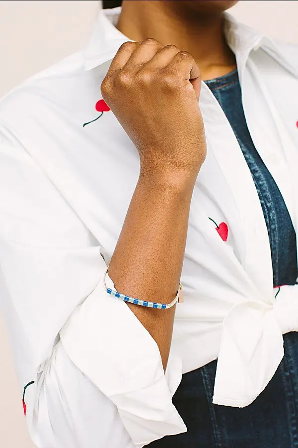 TWENTY TWO WEST Checkerboard Bangle - Blue