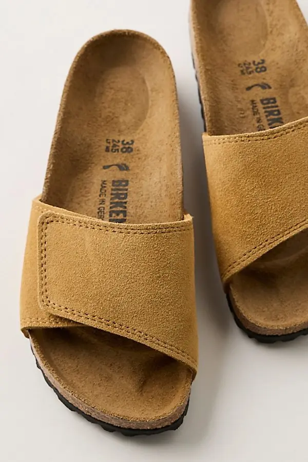 BIRKENSTOCK Sylt Sandals - Cork Brown Suede