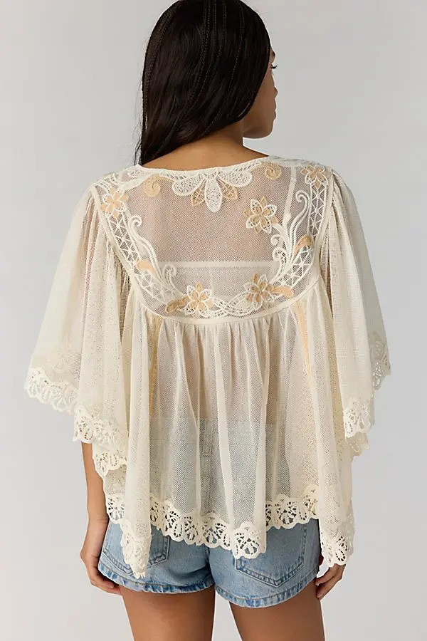 Free People Heritago Poncho Top