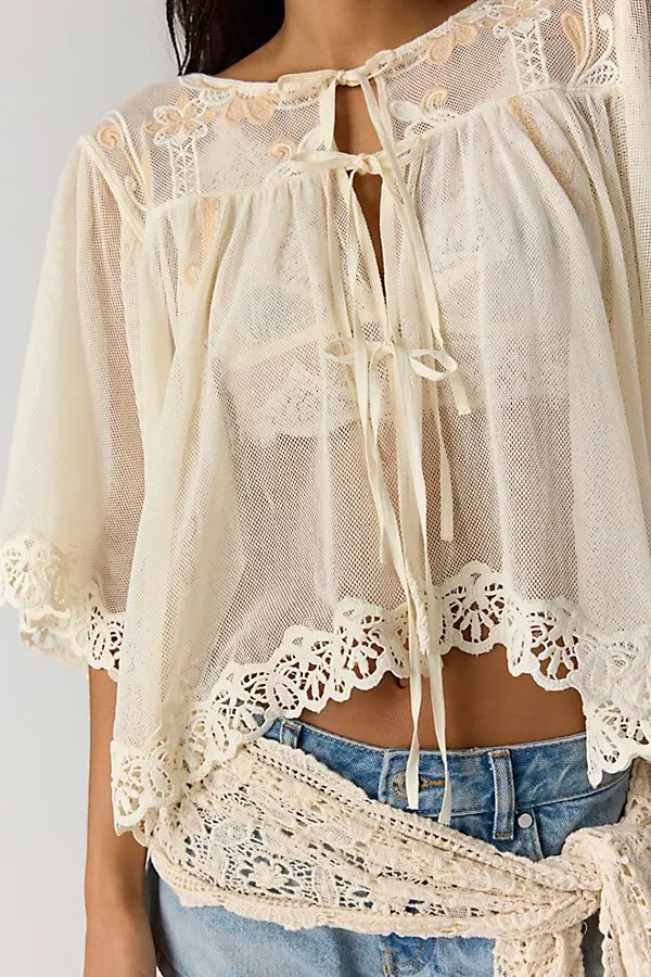 Free People Heritago Poncho Top