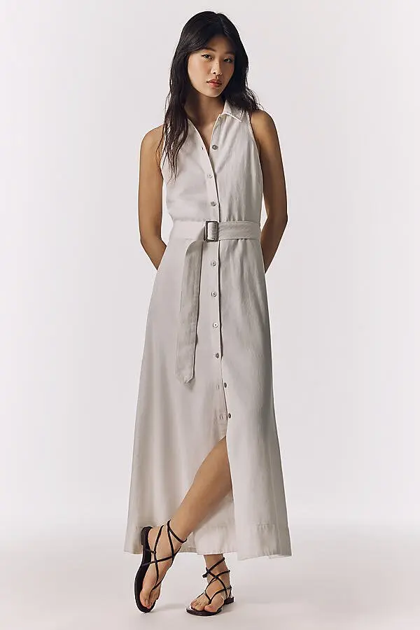 DL1961 Helena Sleeveless Button-front Midi Dress