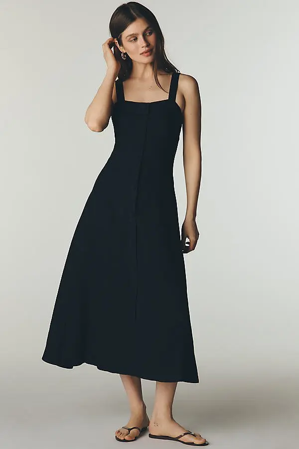 DL1961 Danika Linen Midi Dress - Black