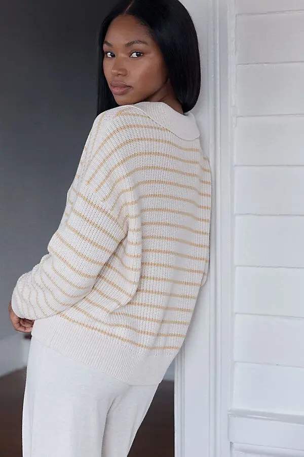 Eberjey Coastal Cotton Polo Pullover