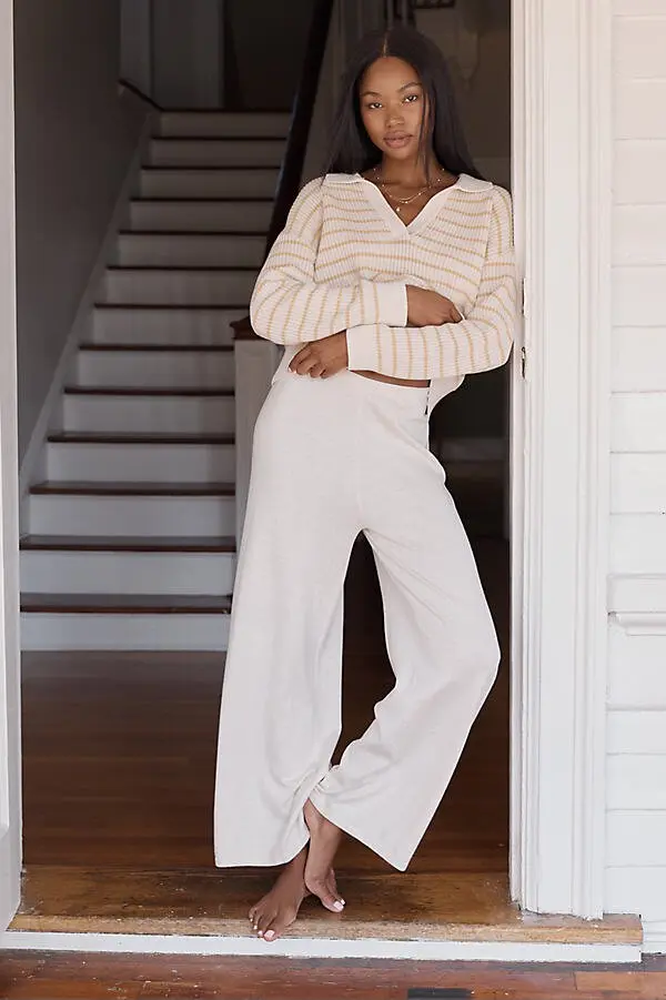 Eberjey Fine-gauge Sweater Pants - Ivory