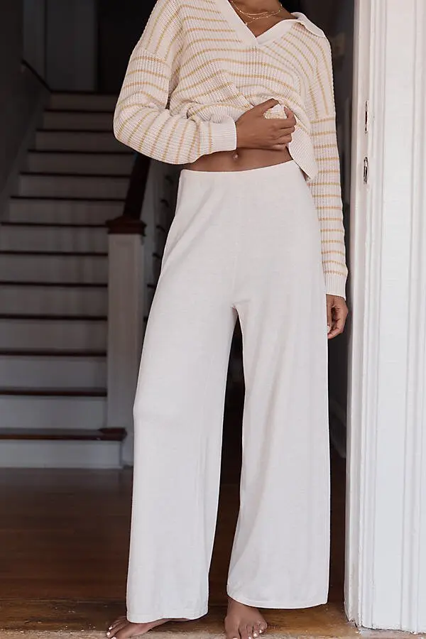 Eberjey Fine-gauge Sweater Pants - Ivory