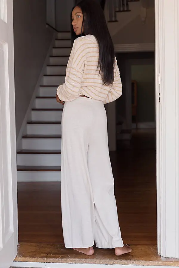 Eberjey Fine-gauge Sweater Pants - Ivory