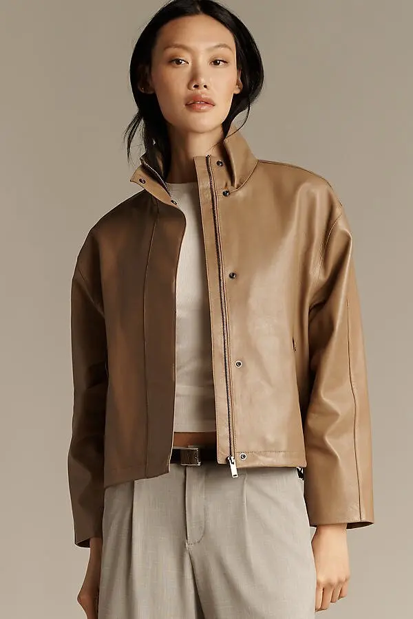 Walter Baker Roman Funnel-neck Jacket - Taupe