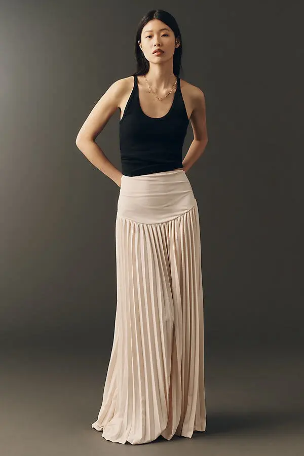 Lioness Field Of Dreams Pleated Maxi Skirt - White