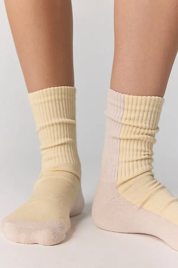 AMERICAN TRENCH Dual Tone Crew Socks - Vanilla