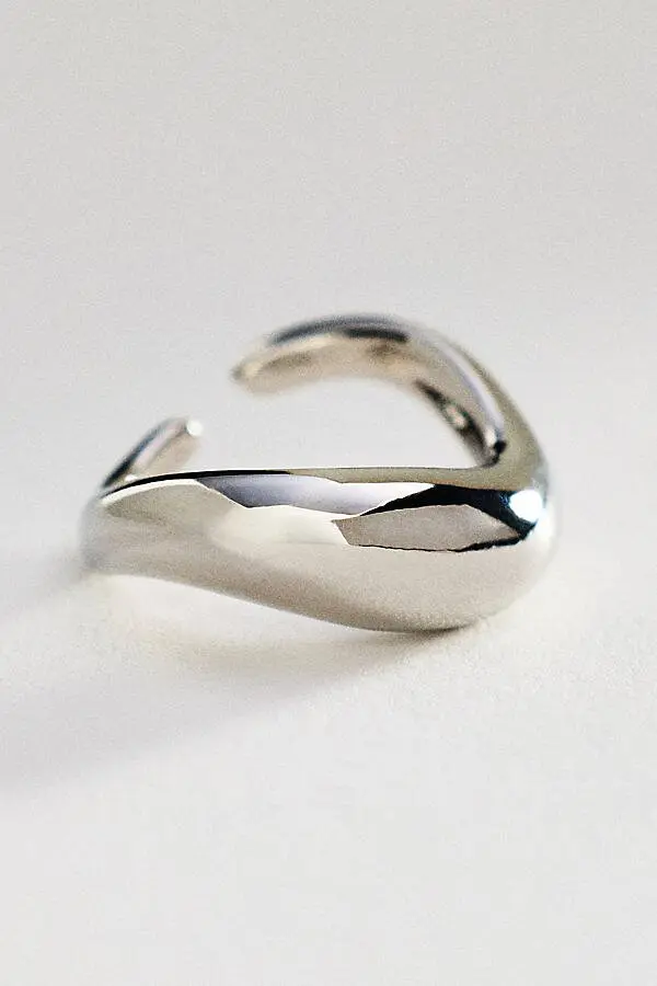 Anthropologie Chunky Wave Ring - Silver