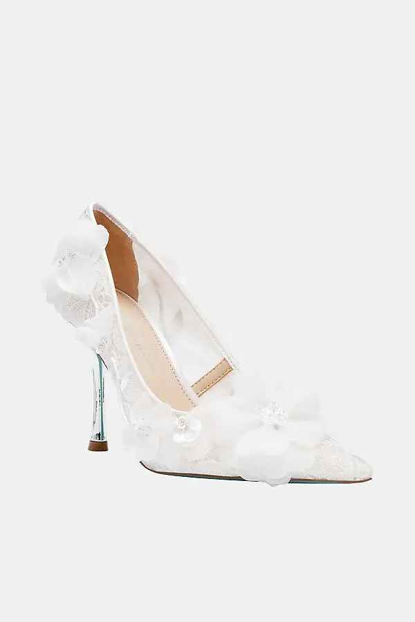 Betsey Johnson Darcy Floral Pumps - Ivory