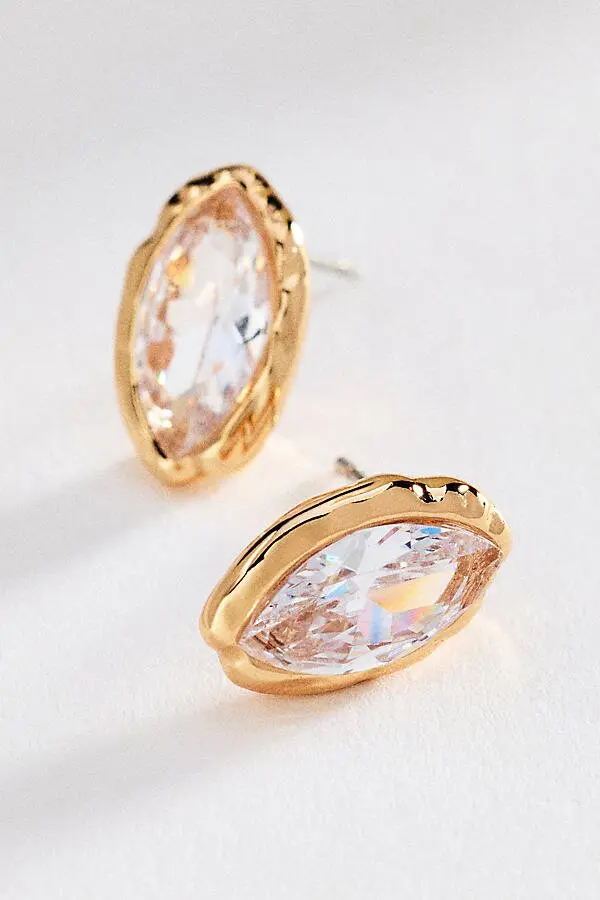 Ettika Crystal Stud Earrings - Gold