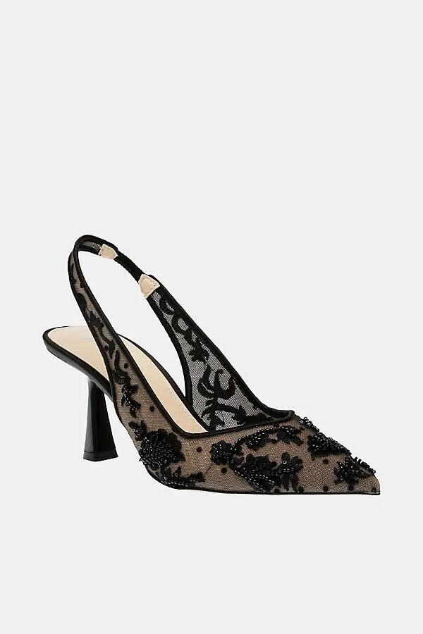 Betsey Johnson Nikki Mesh Heels - Black