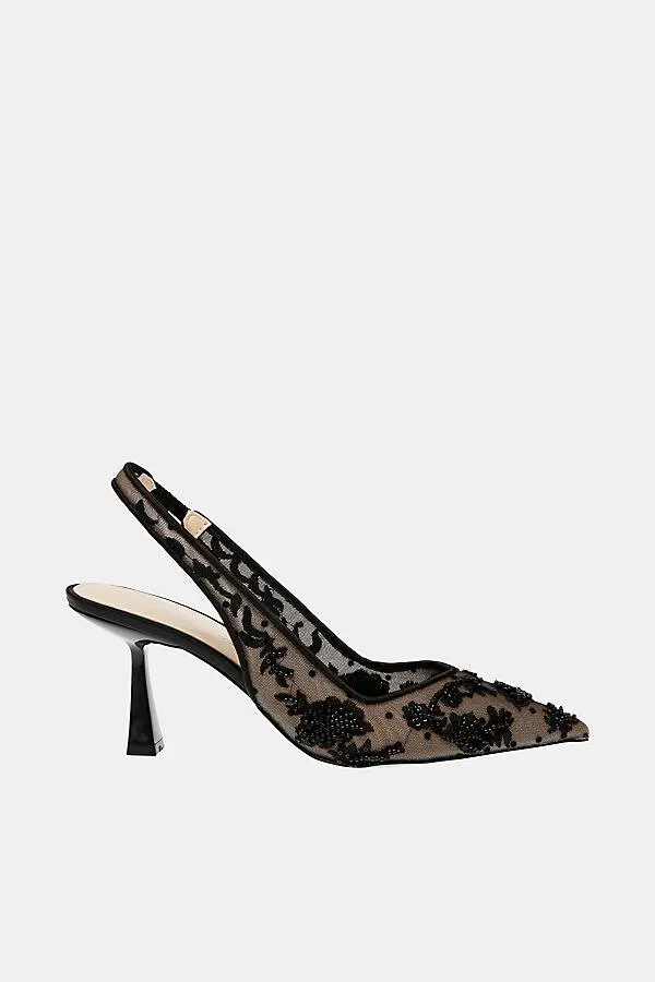 Betsey Johnson Nikki Mesh Heels - Black
