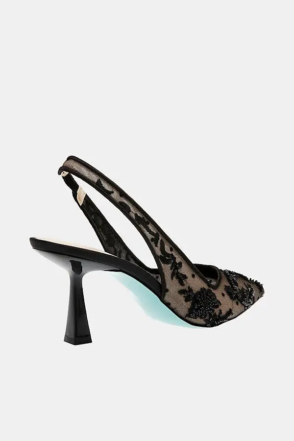 Betsey Johnson Nikki Mesh Heels - Black