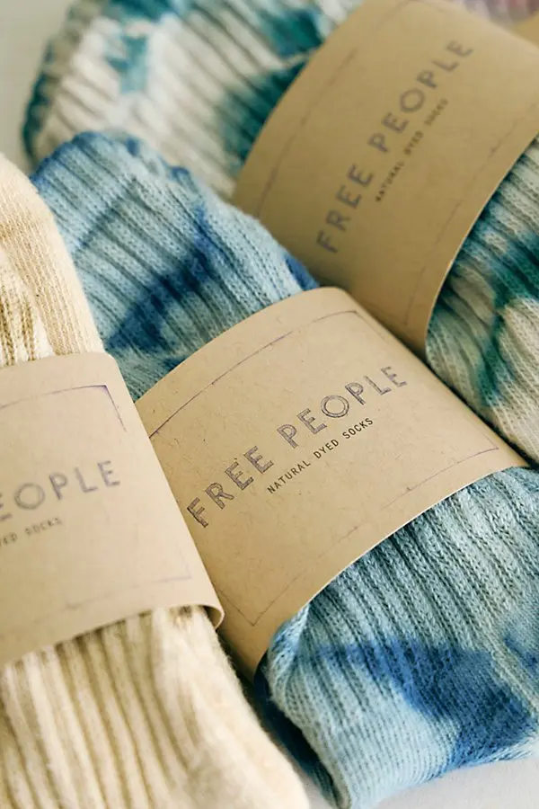 AMERICAN TRENCH Natural Tie-dyed Crew Socks - Indigo
