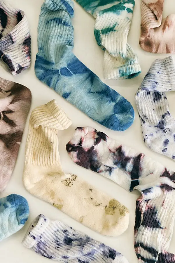 AMERICAN TRENCH Natural Tie-dyed Crew Socks - Violet