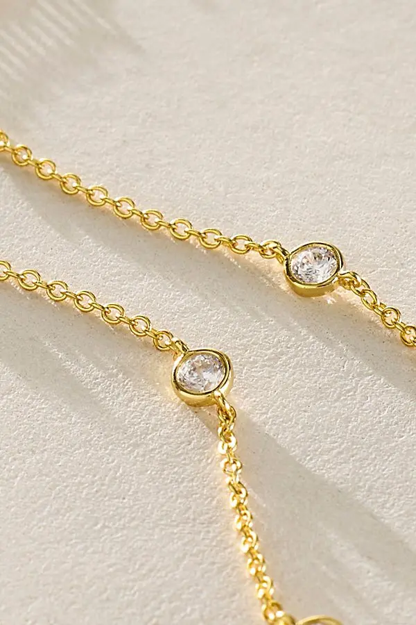 Free People Rian Anklet With Bezel-set Stones