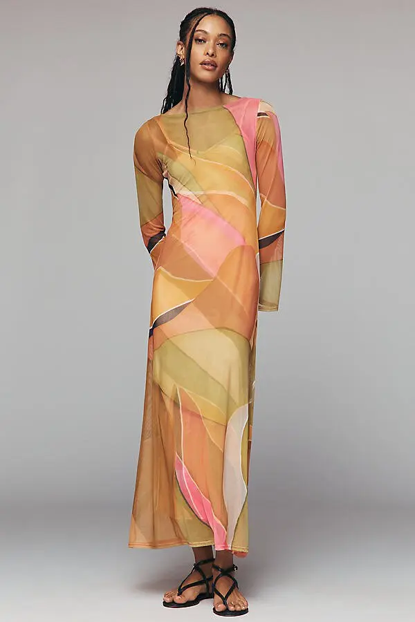 NEVER FULLY DRESSED Aria Mesh Maxi Dress