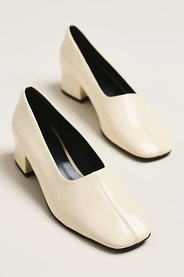REFORMATION Inez Square-toe Pumps - Almond Eel