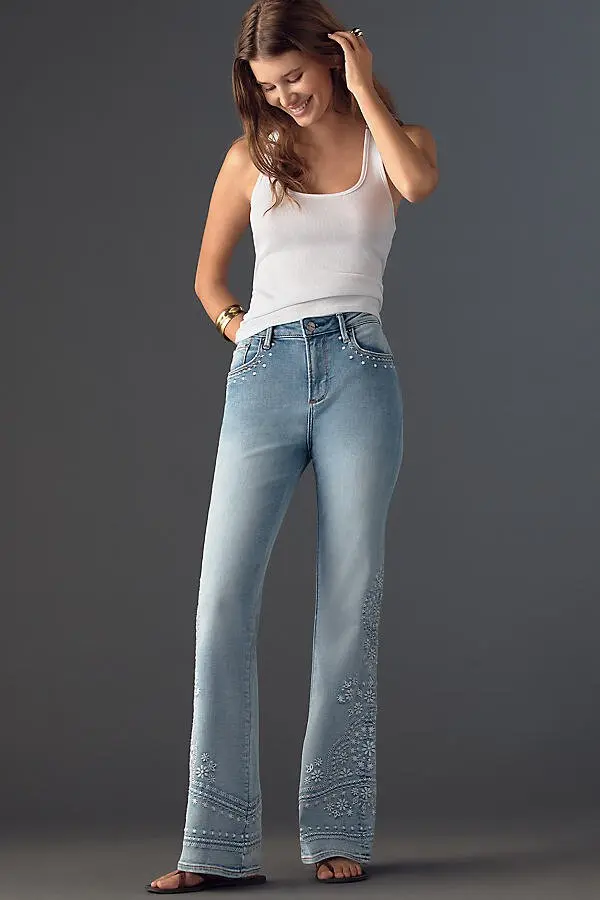 DRIFTWOOD Farrah High-rise Flare Jeans - Spring Snowflakes