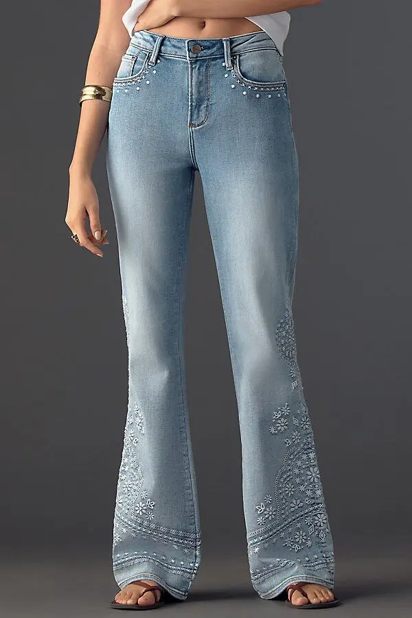 DRIFTWOOD Farrah High-rise Flare Jeans - Spring Snowflakes