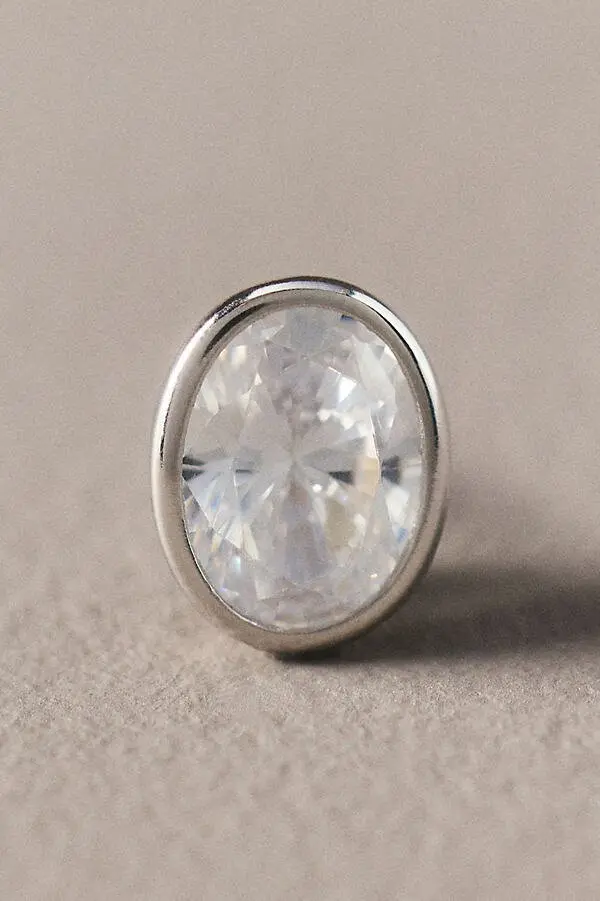 Shashi Oval Bezel Crystal Post Earrings