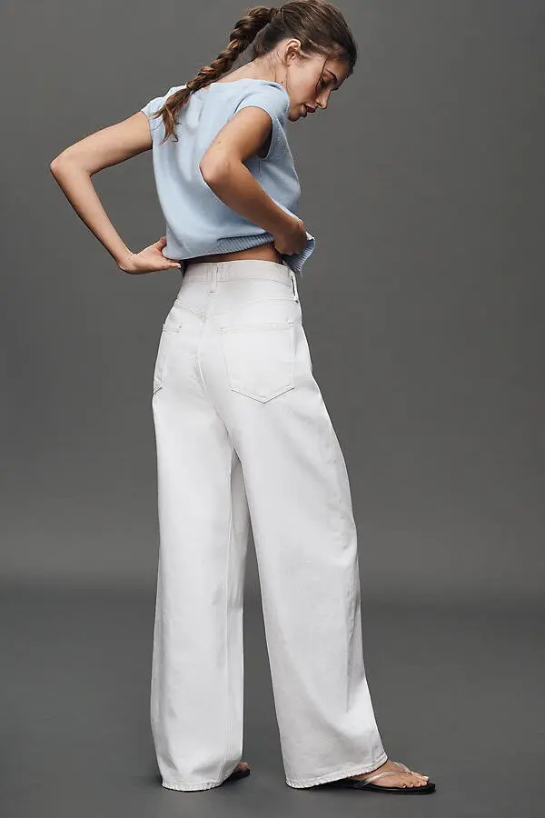 AGOLDE Low Curve High-rise Tapered Jeans - Milkshake
