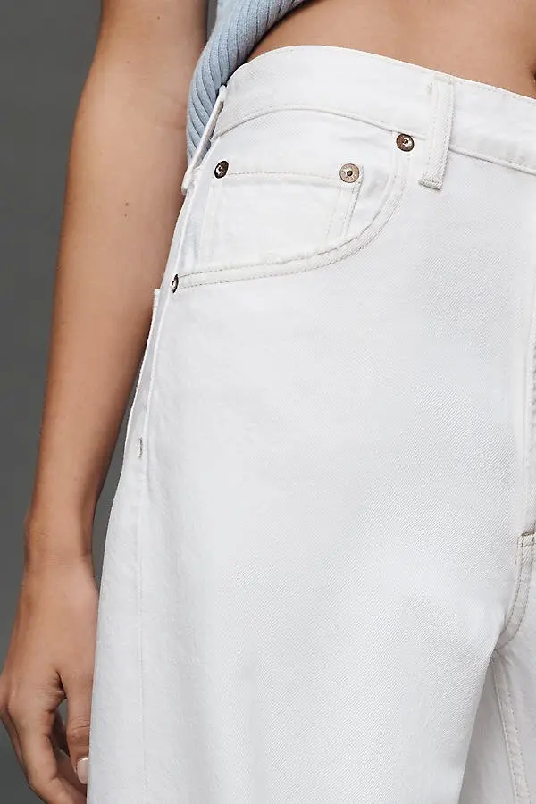 AGOLDE Low Curve High-rise Tapered Jeans - Milkshake