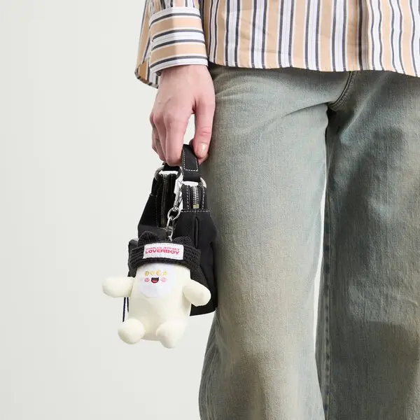 CHARLES JEFFREY Gromlin Plush Keyring - Ecru/black