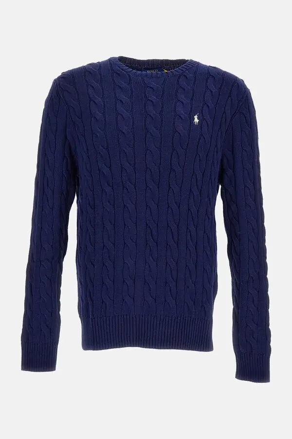 Polo Ralph Lauren Cable-knit Cotton Crewneck Sweater - Blue
