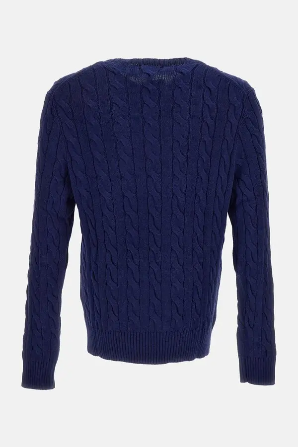 Polo Ralph Lauren Cable-knit Cotton Crewneck Sweater - Blue