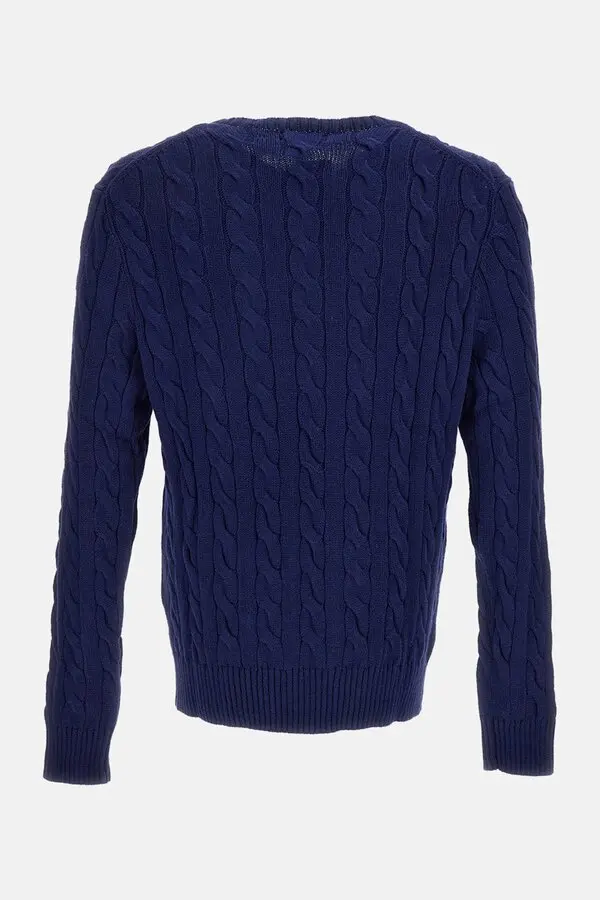Polo Ralph Lauren Cable-knit Cotton Crewneck Sweater - Blue