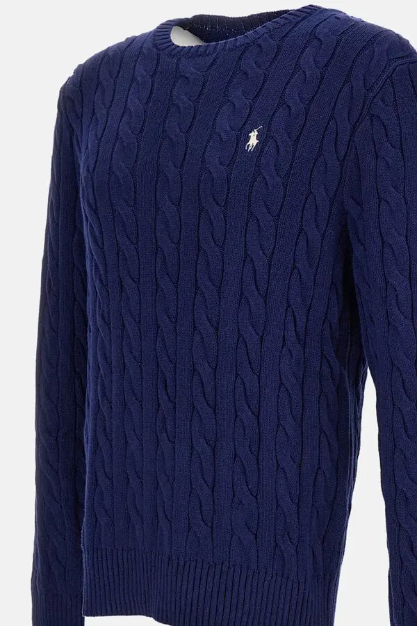 Polo Ralph Lauren Cable-knit Cotton Crewneck Sweater - Blue