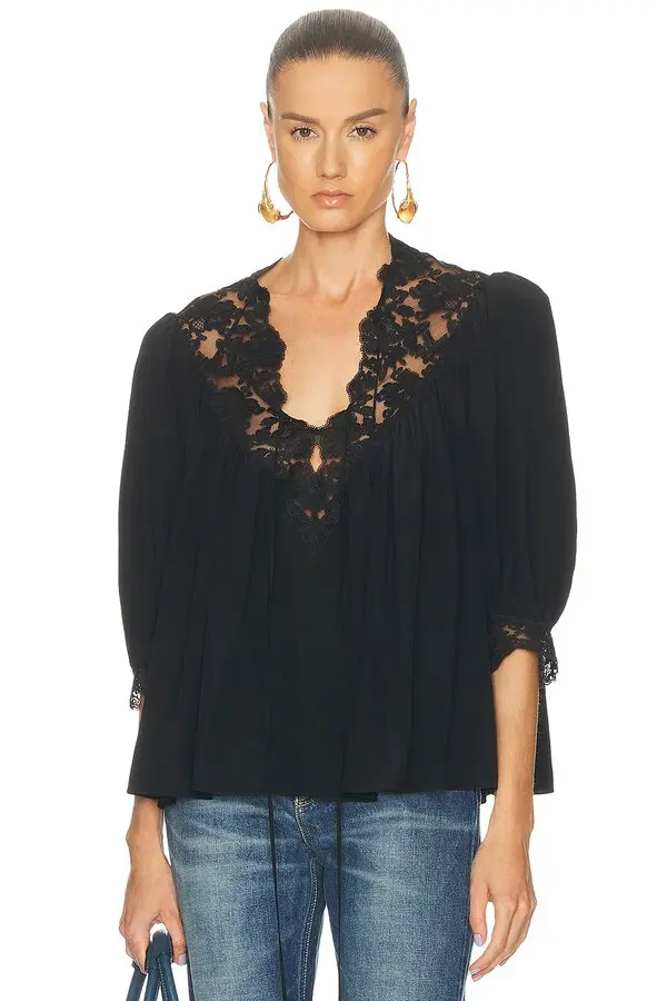 Chloé Silk Top - Black